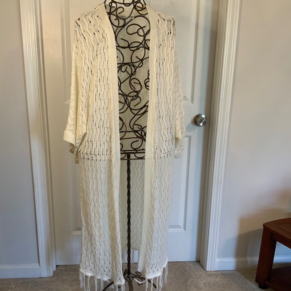 Cato Crochet Fringe Cardigan Plus Size 22/24 - Gem